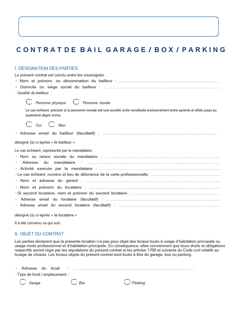 Modèle de contrat de bail garage | PDF | Assurance | Droit des affaires