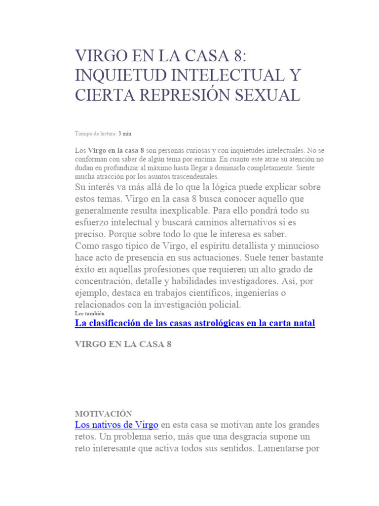 Casa8 Virgo | PDF
