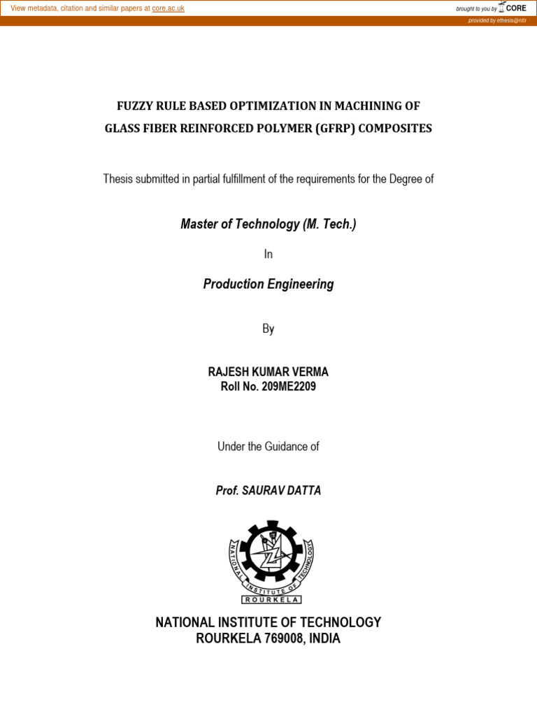 Master Thesis in Mechanical Engineering | PDF | Composite Material | Fibre Reinforced Plastic