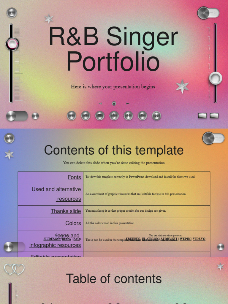 R&B Singer Portfolio by Slidesgo | PDF | Icon (Computing)