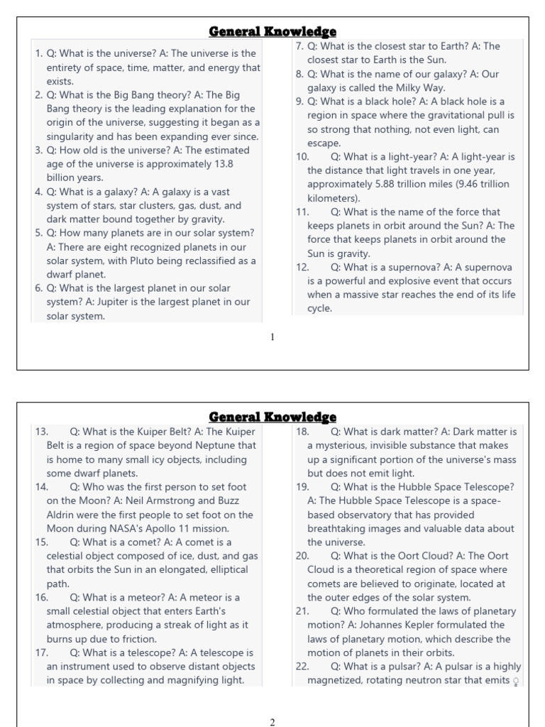 General Knowledge Notes 2023-24 | PDF