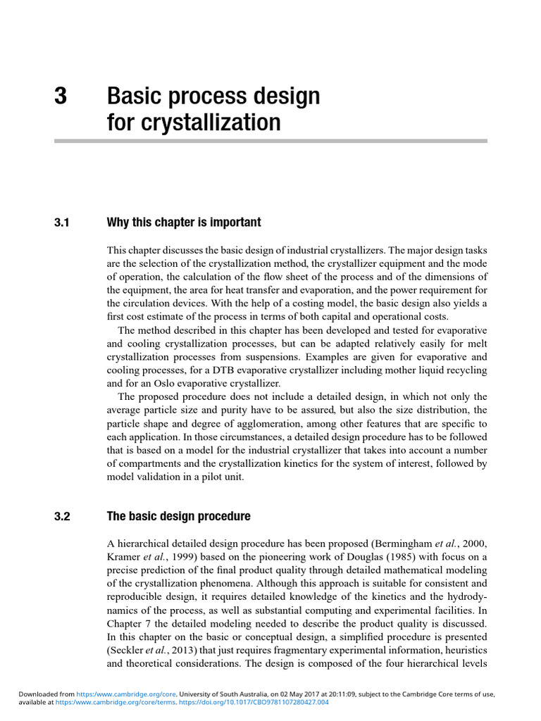 Basic Process Design For Crystallization | PDF | Crystallization | Solubility