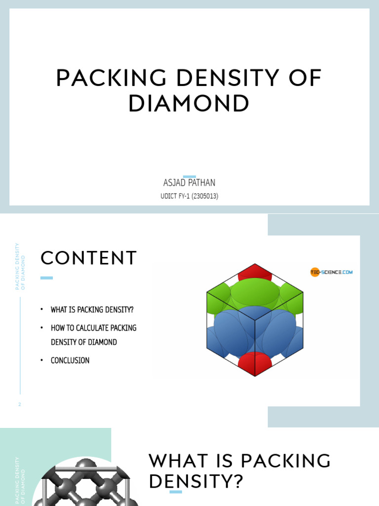 Diamond Packing Density Guide | PDF | Science & Mathematics