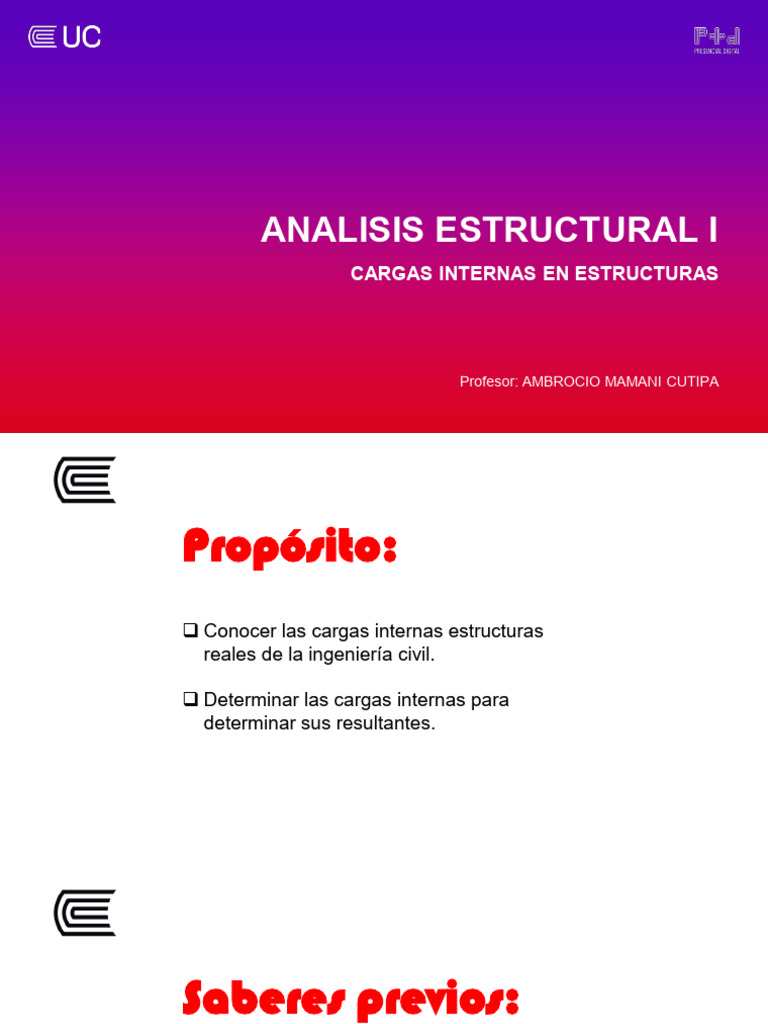 Sem 01 03 Cargas Internas en Estructuras | PDF