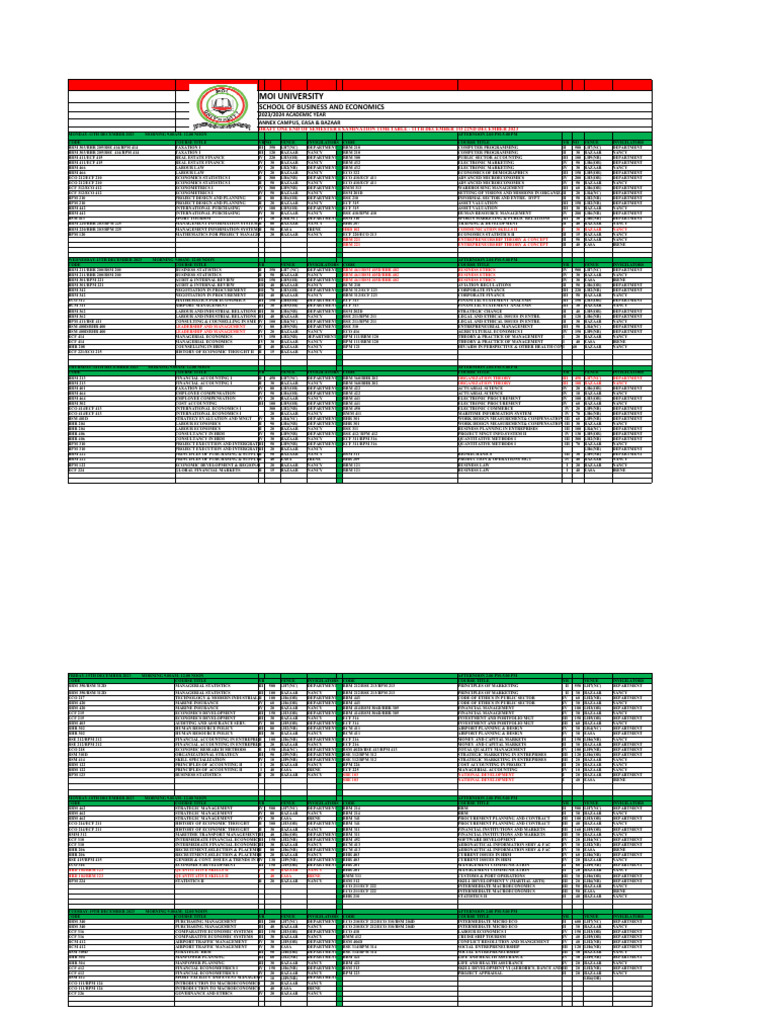 Sbe Annex Campus-Draft One-Examination Timetable-Dec 2023 | Download Free PDF | Economies | Business