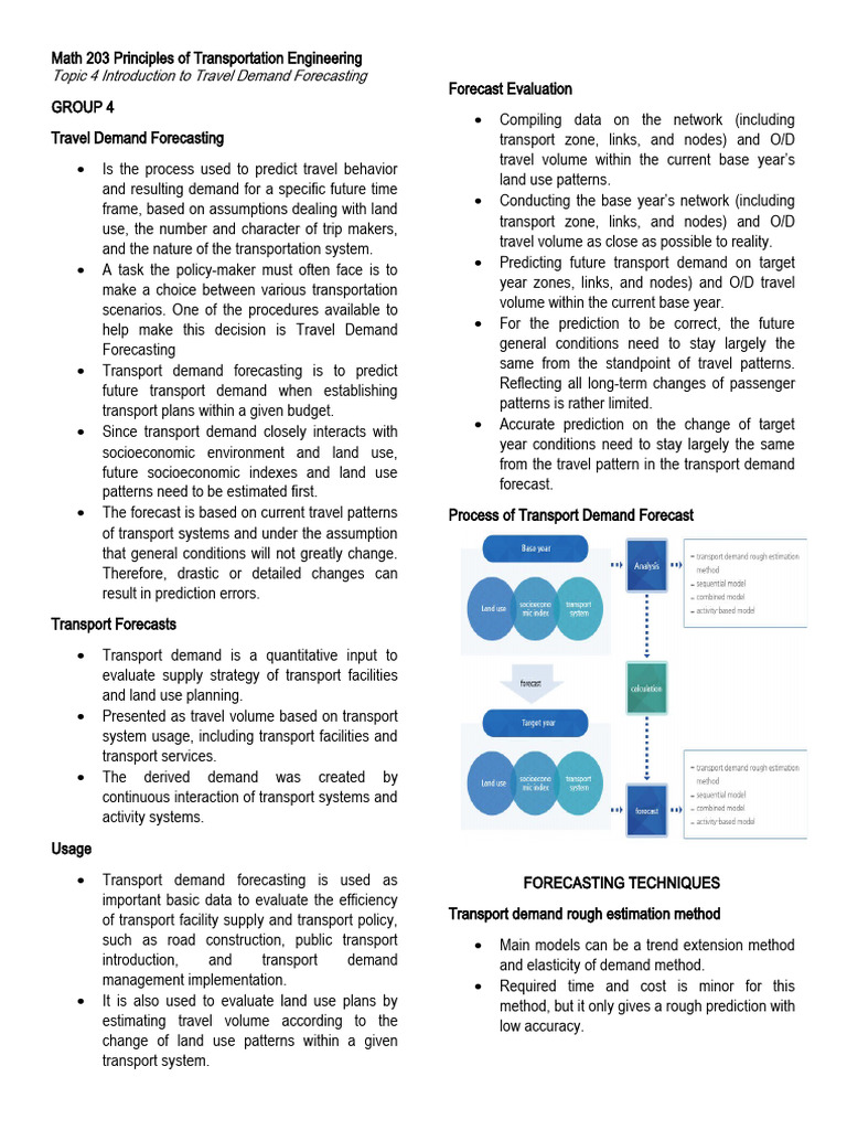 Topic 4 | PDF | Forecasting | Transport