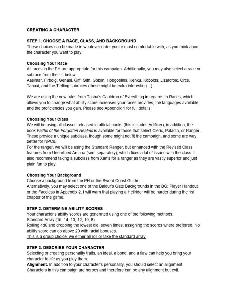 Character Creation Packet | PDF | Dungeons & Dragons | Gary Gygax Games