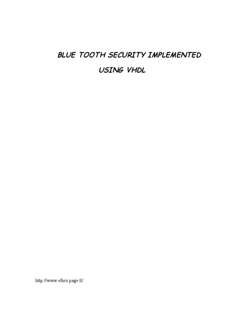 Blue Tooth Security Implemented Using VHDL | PDF | Bluetooth | Network Packet