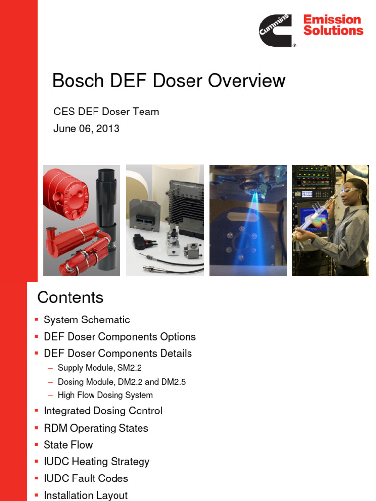Bosch DEF Doser Overview 06062013 01 | PDF | Chemistry | Vehicle Technology