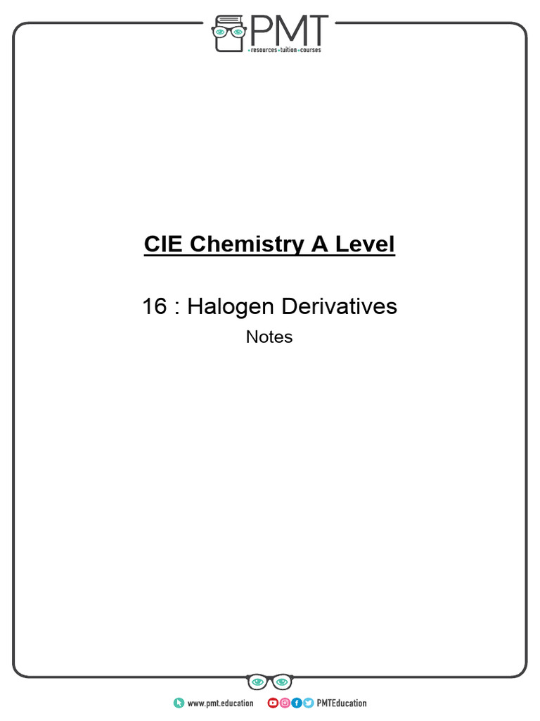 16. Halogen Derivatives | PDF | Chemical Reactions | Chlorofluorocarbon