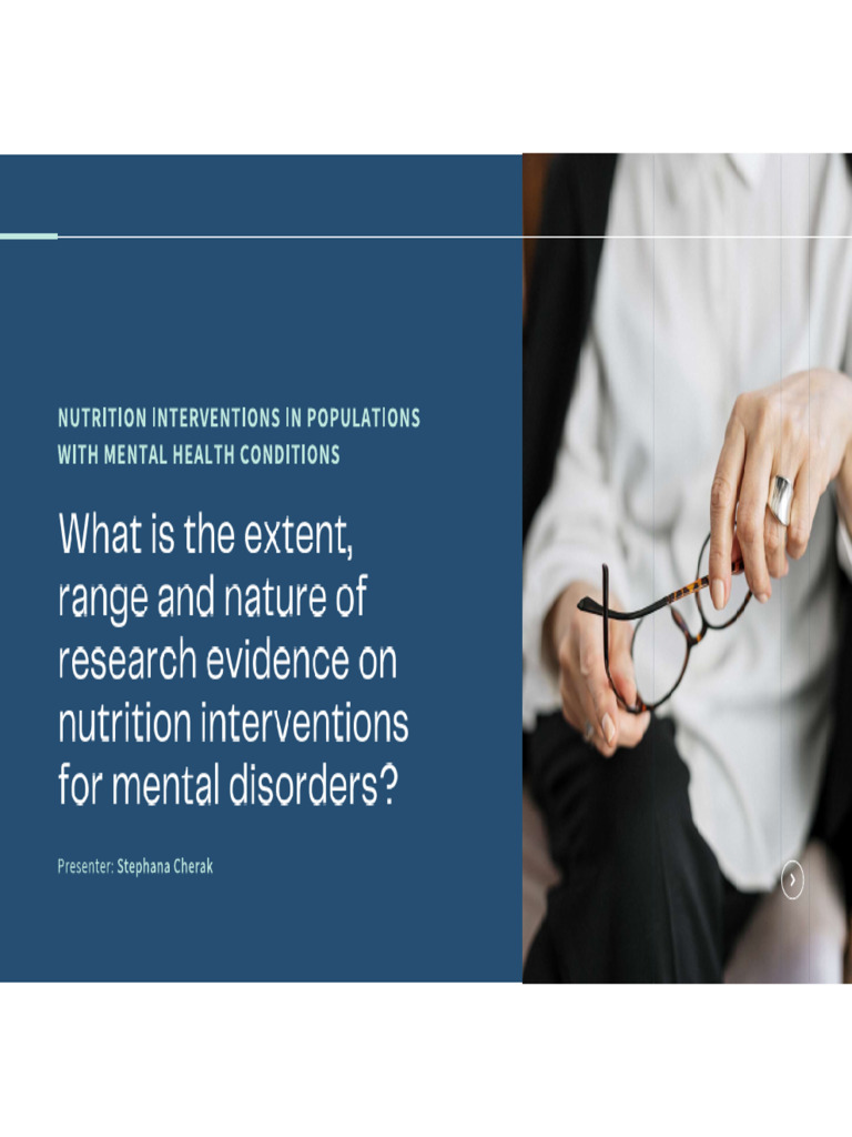 Nutrition Interventions in Populations With Mental Health Conditions | PDF