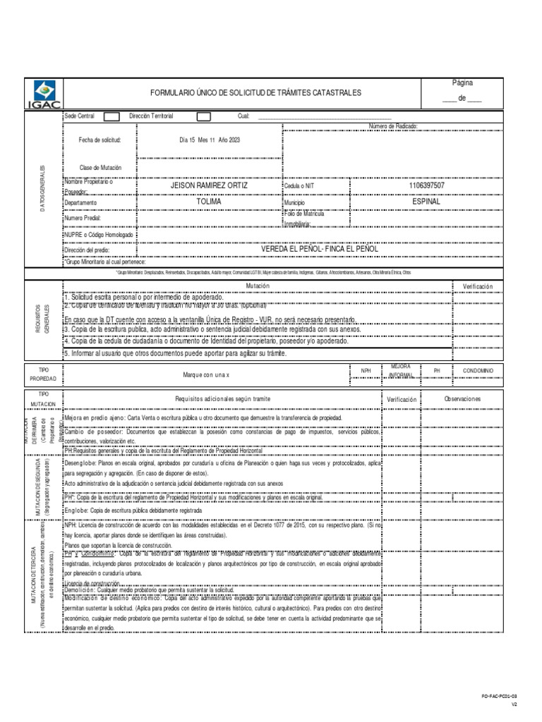 Registro Jeison Ramirez Ortiz | PDF | Condominio
