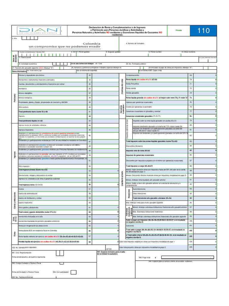 Formulario 110 | PDF | Impuestos | Dividendo
