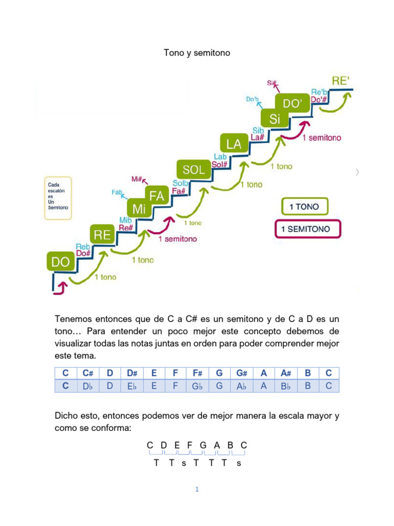 Tono y Semitono | PDF | Métodos y materiales de enseñanza