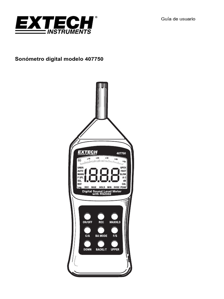 Manual de Uso Sonometro-407750 | PDF | Micrófono | Pantalla de cristal ...