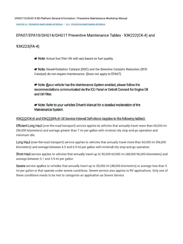 EPA07-EPA10-GHG14-GHG17 Preventive Maintenance Tables - 93K222 (CK-4 ...
