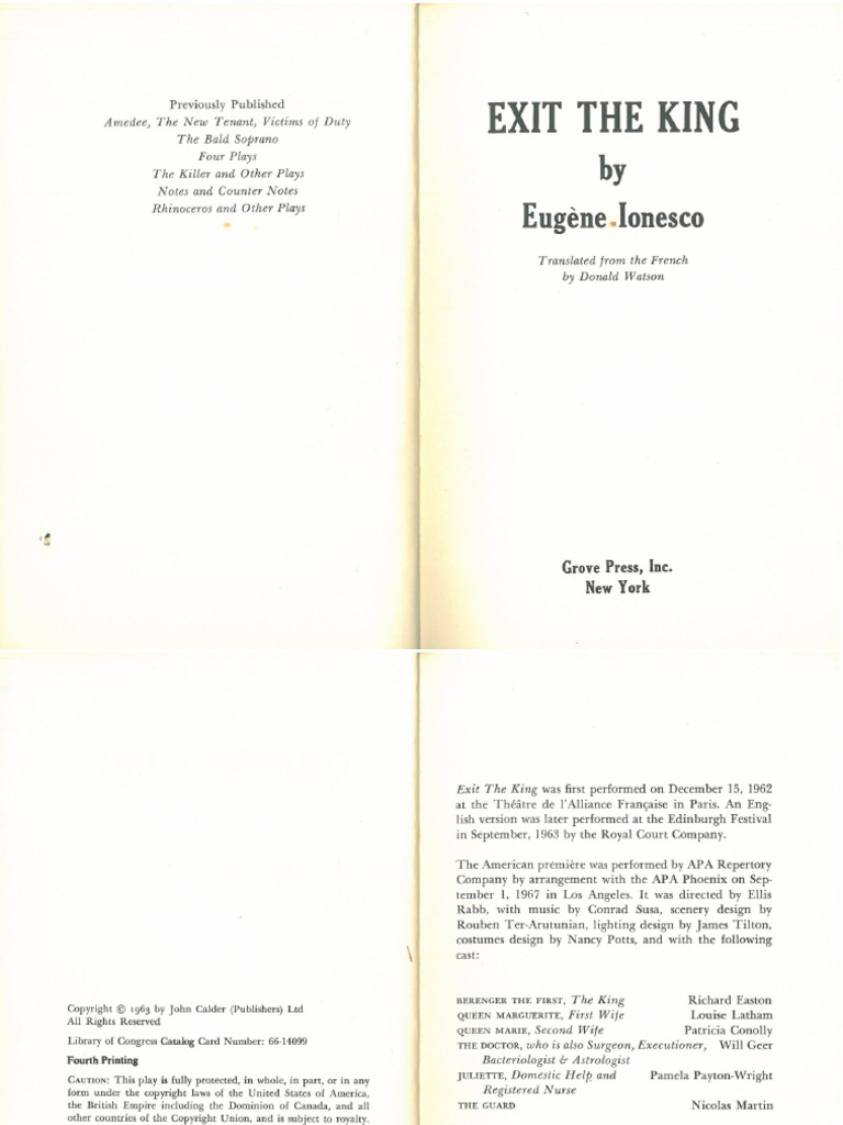 Exit The King Script | PDF