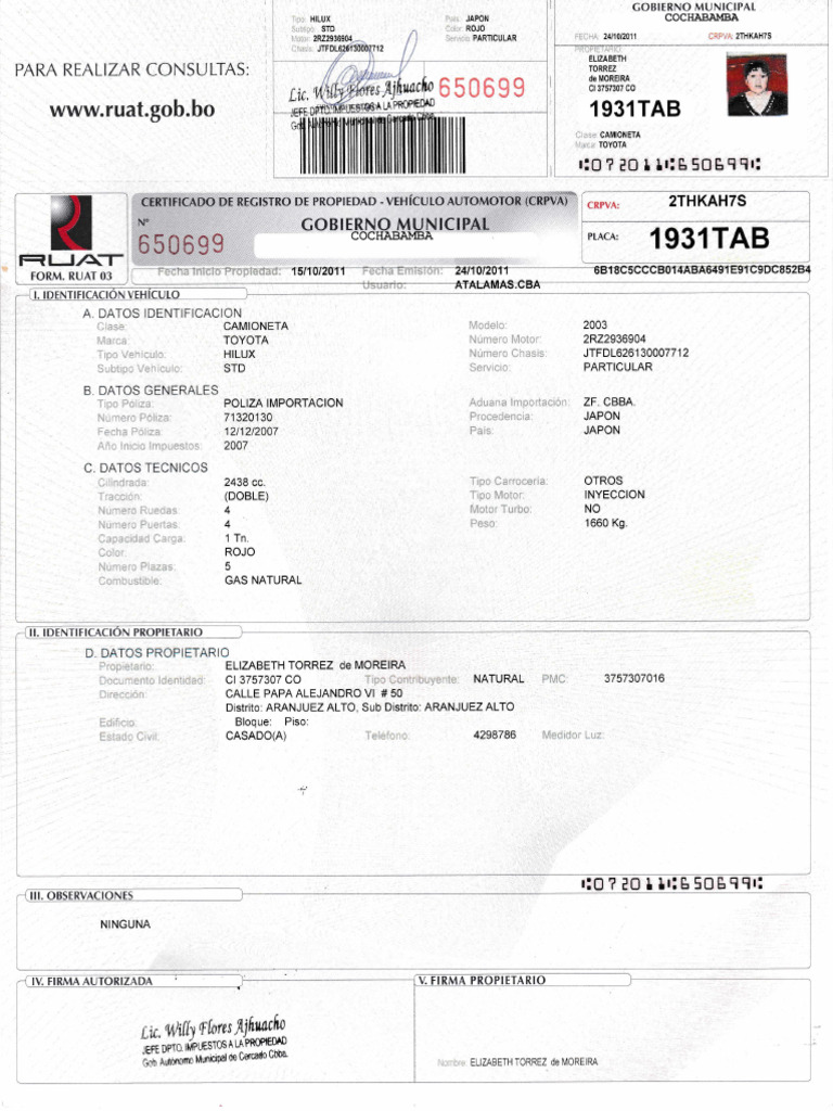 Ruat CAMIONETA | PDF | Vehículos terrestres | Fabricantes de ...