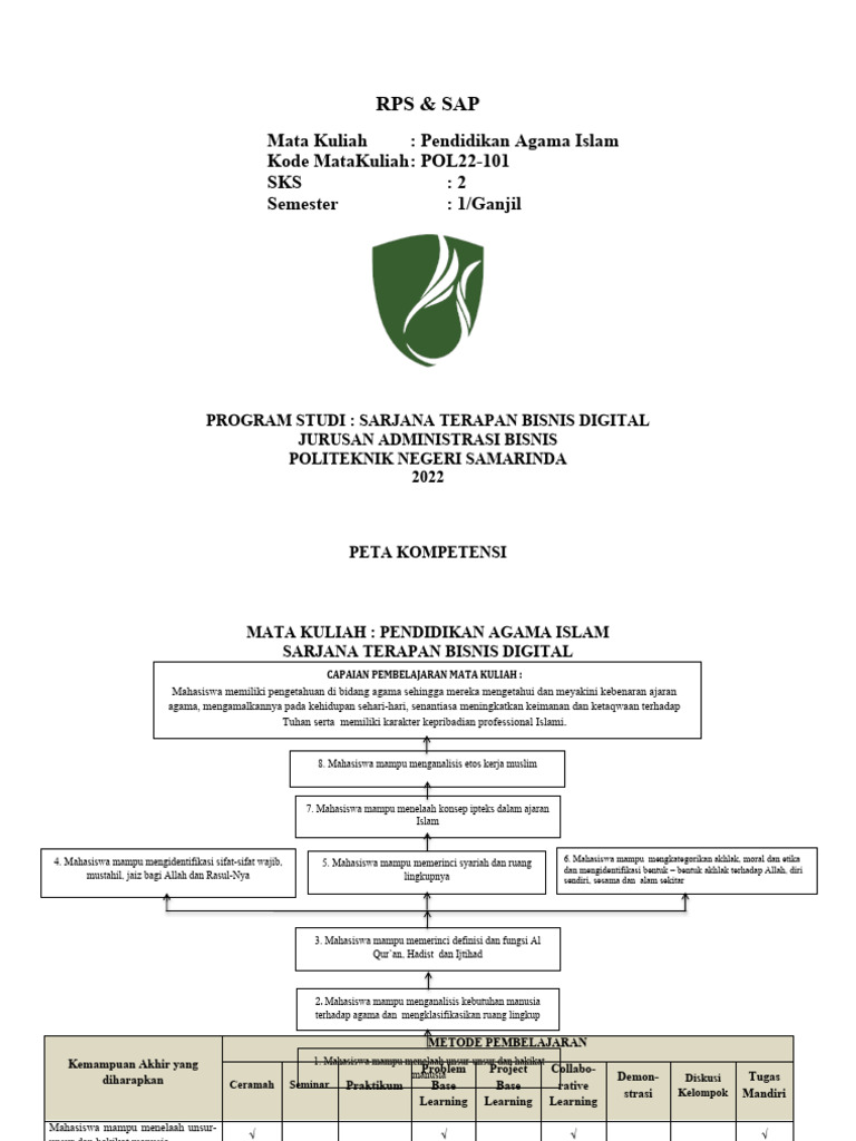 RPS Pendidikan Agama Islam | PDF | Karier & Perkembangan