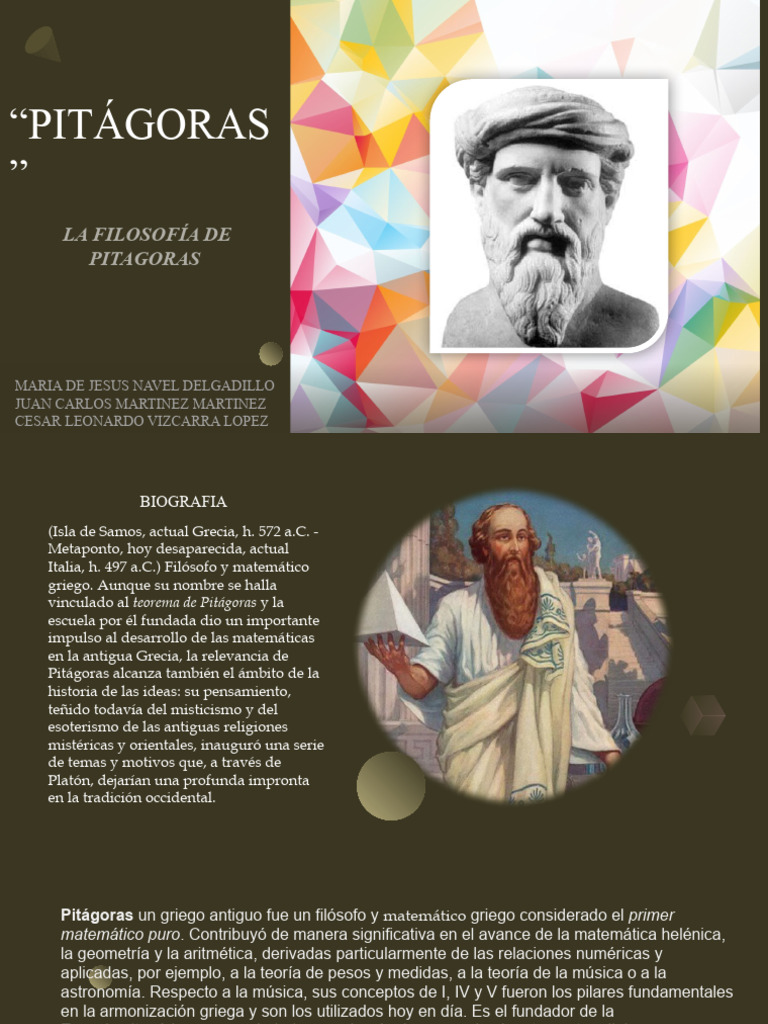 Filosofía y Biografía de Pitágoras | PDF | Pitágoras | Platón