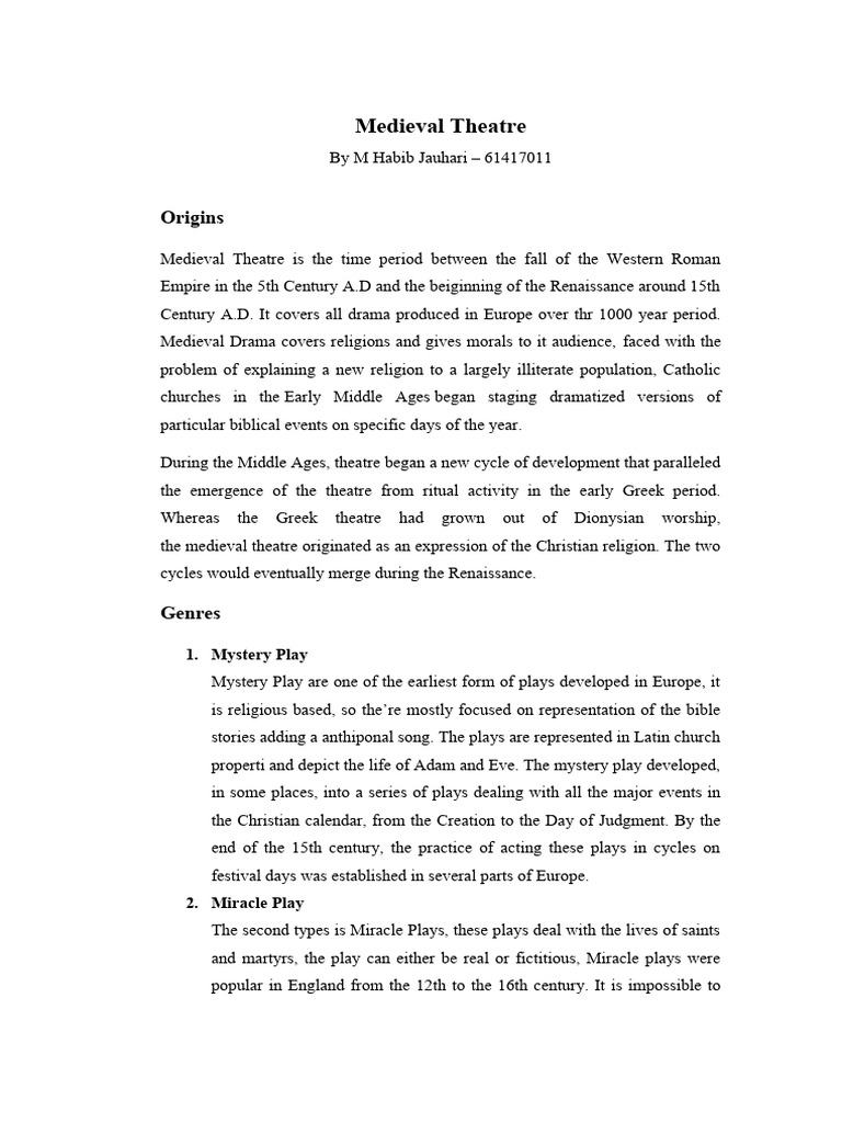 Medieval Theatre | PDF