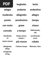 Common Music Tempo Markings Guide | PDF | Tempo | Musical Compositions