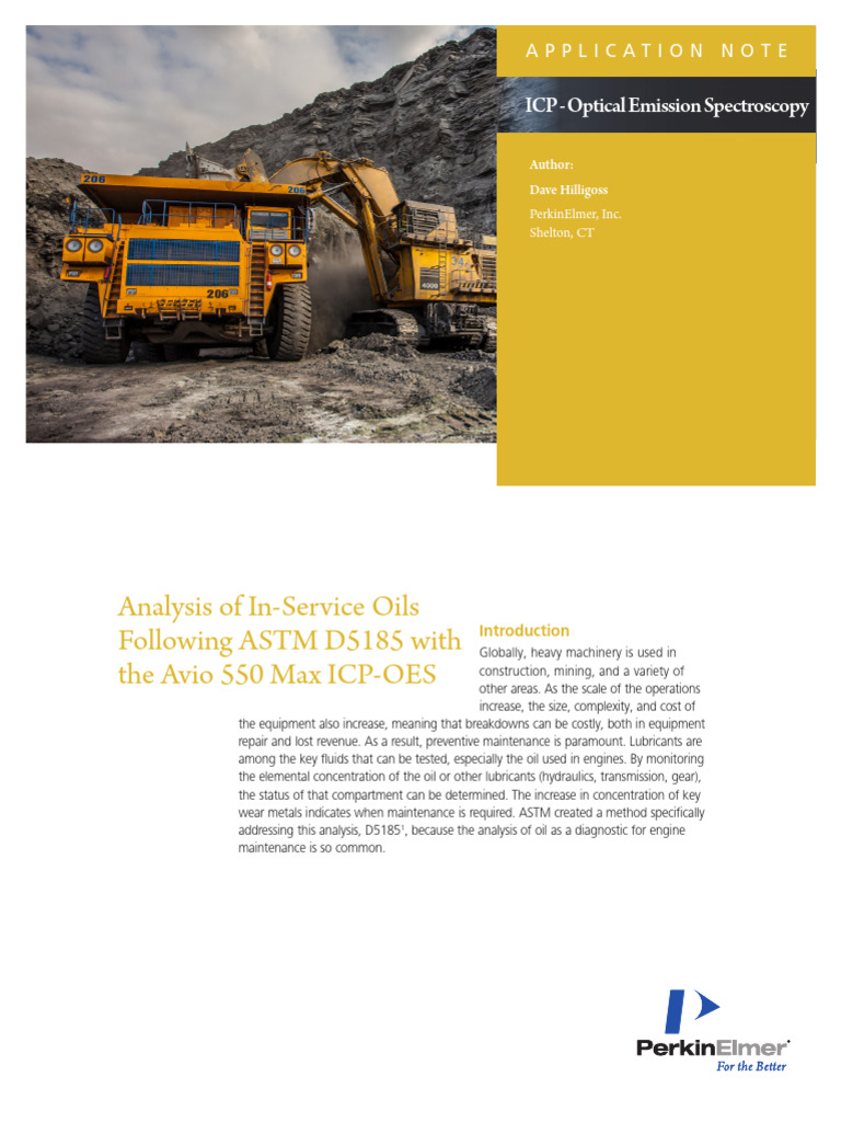 Avio 550 Max ICP-OES ASTM D5185 In-Service Oils Application Note | PDF | Materials | Applied And ...