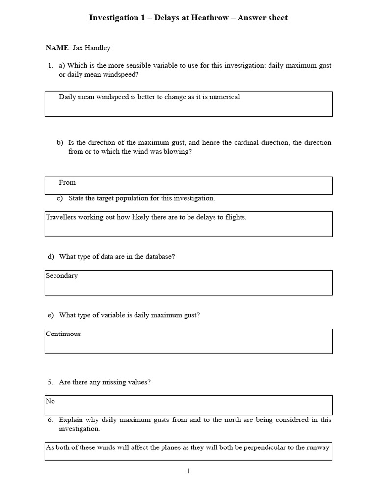 Investigation 1 - Jax Answer Sheet PDF | PDF | Histogram | Wound