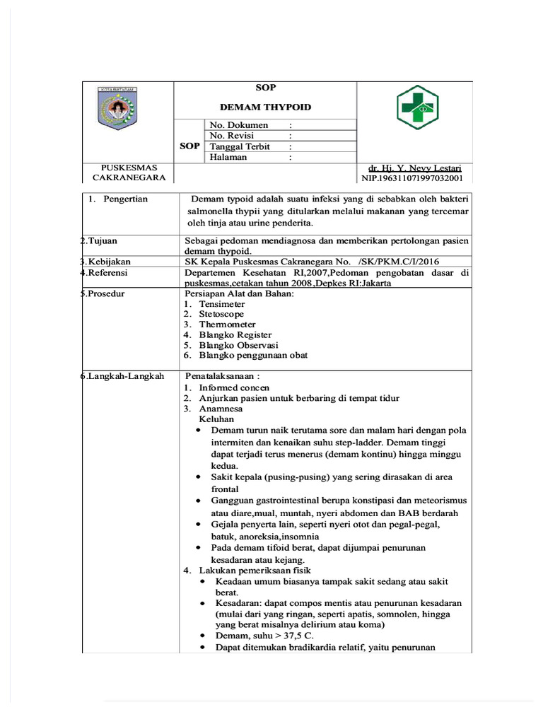 PDF Sop Typoid - Compress | PDF