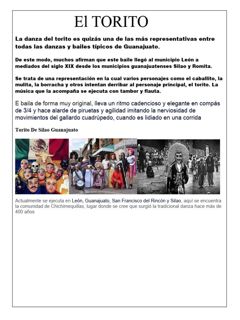 Danza del Torito en Guanajuato | PDF | Ciencias sociales | Arte