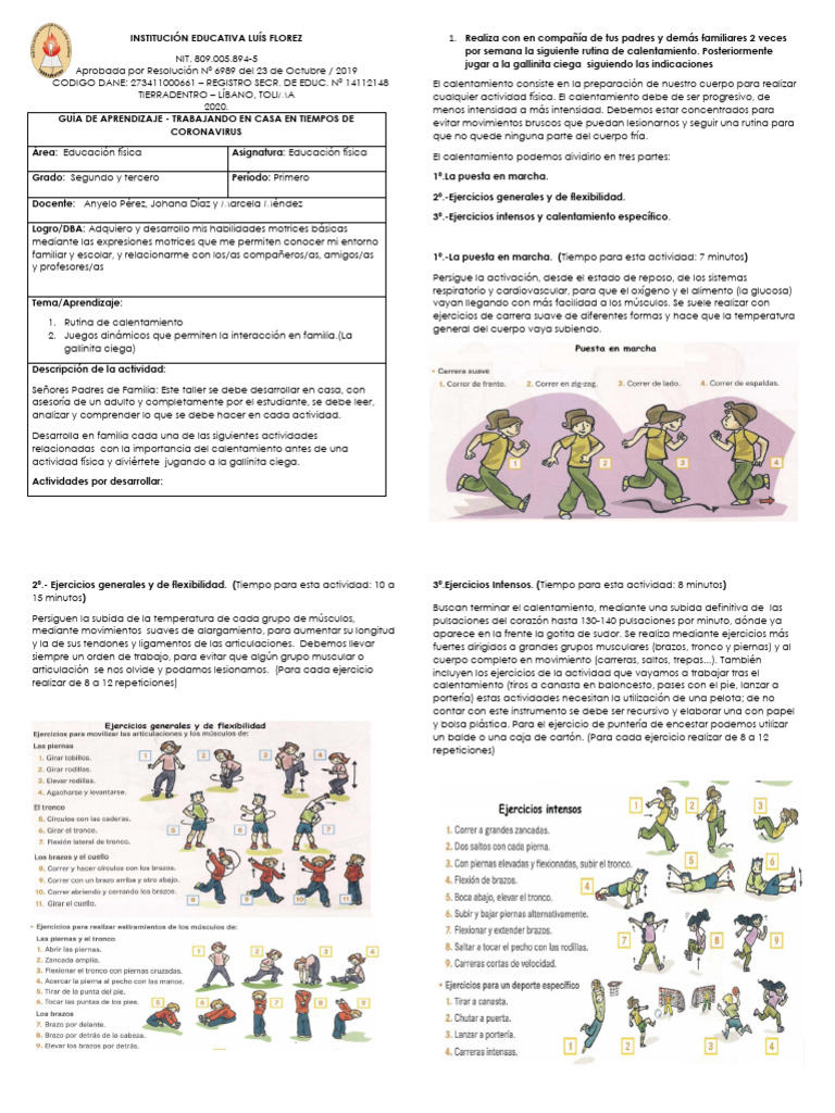 Guía de Educación Física en Casa | PDF