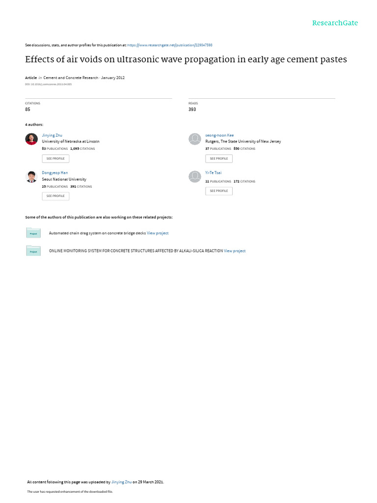 Effects of Air Voids On Ultrasonic Wave Propagatio | PDF | Waves ...