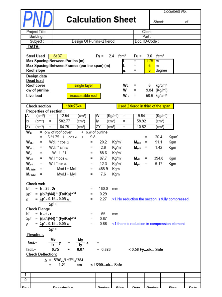 Design of Purlins+2tierod | PDF | Building Engineering | Civil Engineering