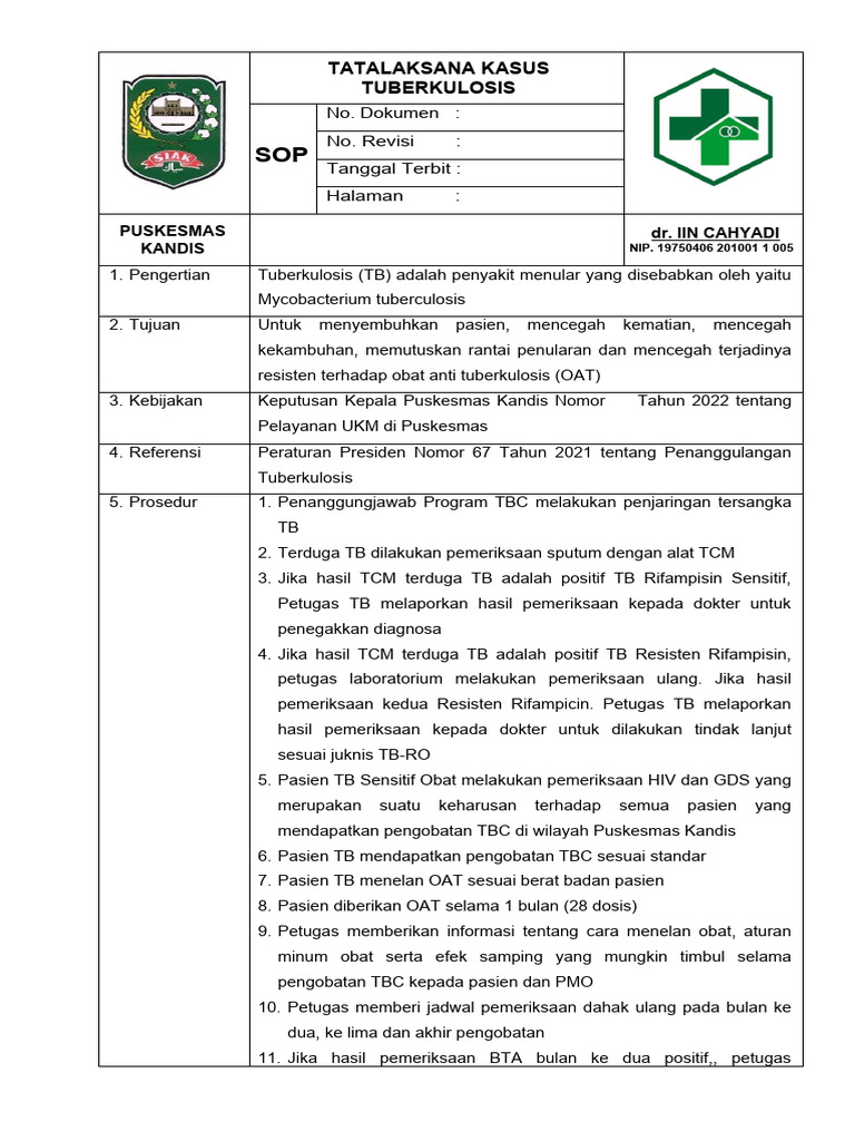 4.4.1.5 A SOP TATALAKSANA TBC | PDF