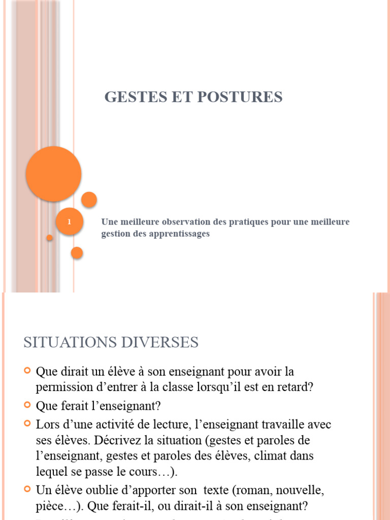 Gestes Et Postures | PDF | Pédagogie | Cognition