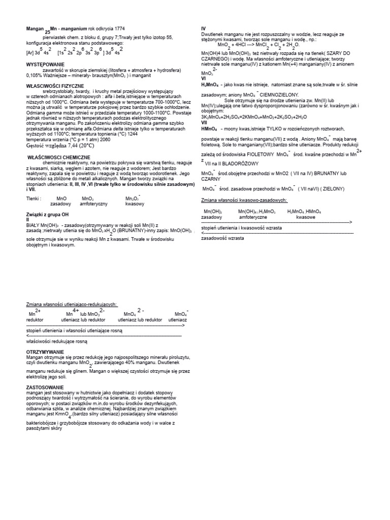Chrom I Mangan | PDF