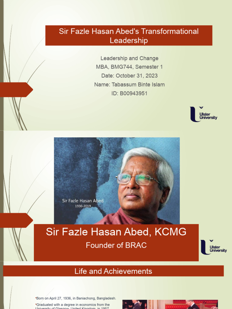 Sir Fazle Hasan Abed: Leadership Legacy | PDF | Economies