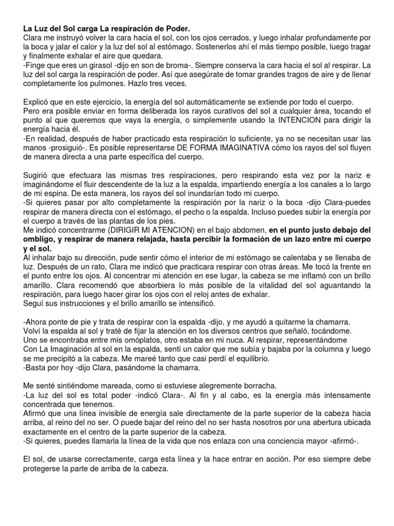La Luz Del Sol Carga La Respiración de Poder | PDF | Respiración | Dom