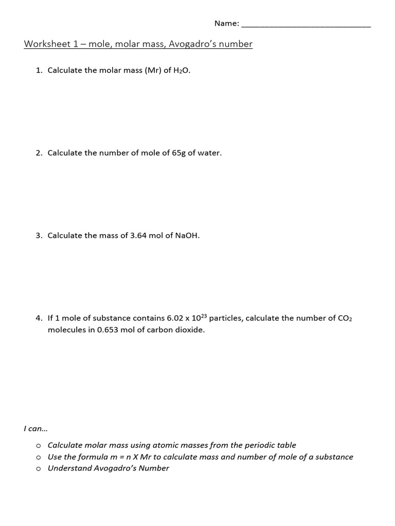 Stoichiometry Worksheets | PDF | Mole (Unit) | Stoichiometry