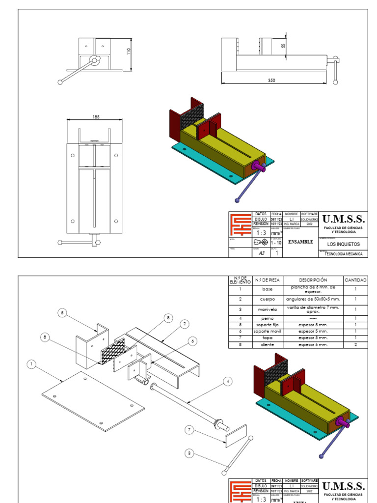 Diseño de Prensa en SolidWorks | PDF | Tecnología