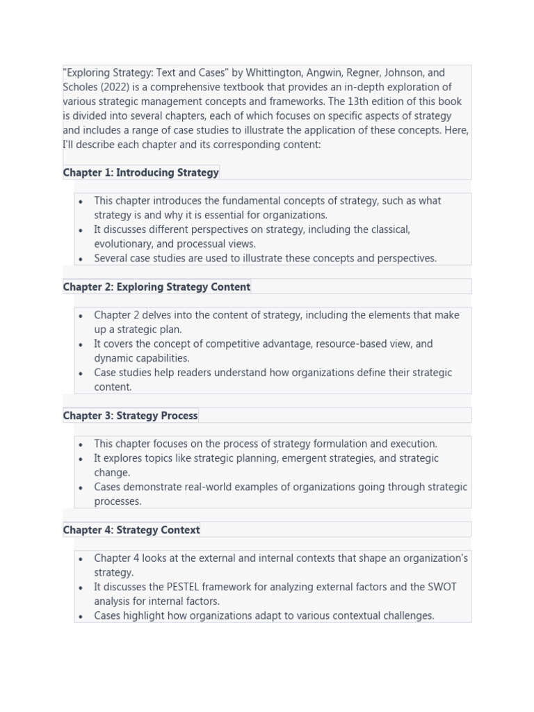Exploring Strategy | PDF | Strategic Management | Entrepreneurship