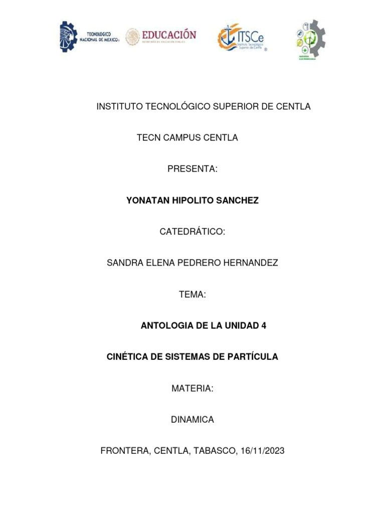 Antologia Unidad 5 Hipolito Sanchez Yonatan | PDF | Impulso | Integral