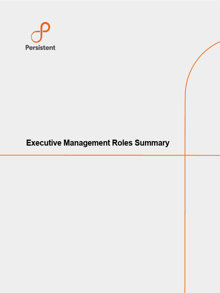 Executive Management Roles Summary | PDF | Strategic Management | Sales
