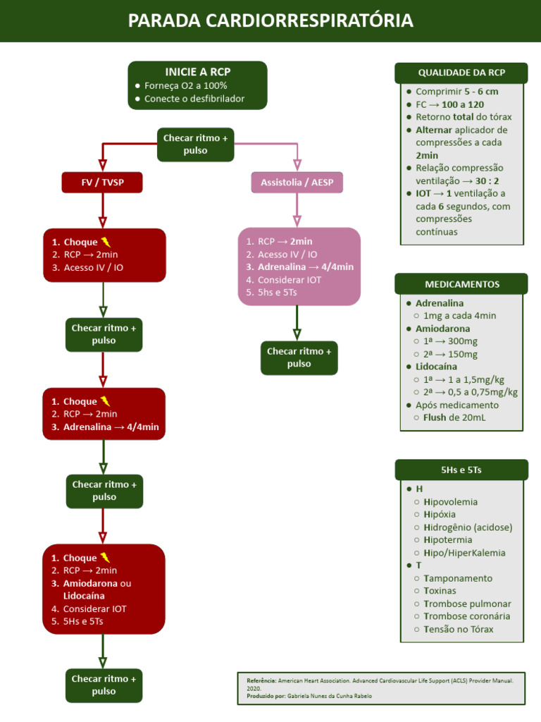 Poster Resumo de PCR - ACLS 2020 | PDF | Reanimação cardiopulmonar ...