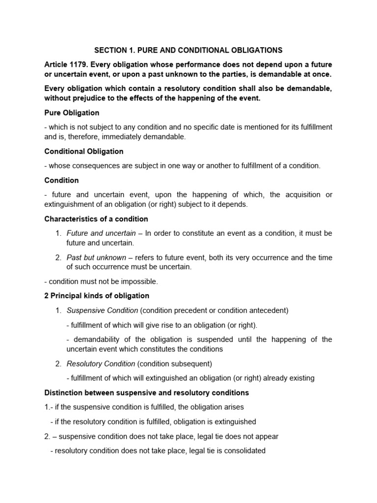 Pure and Conditional | PDF | Breach Of Contract | Legal Remedy