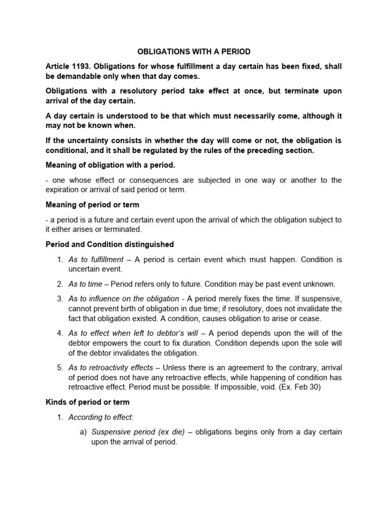 Obligations With A Period | PDF | Guarantee | Private Law