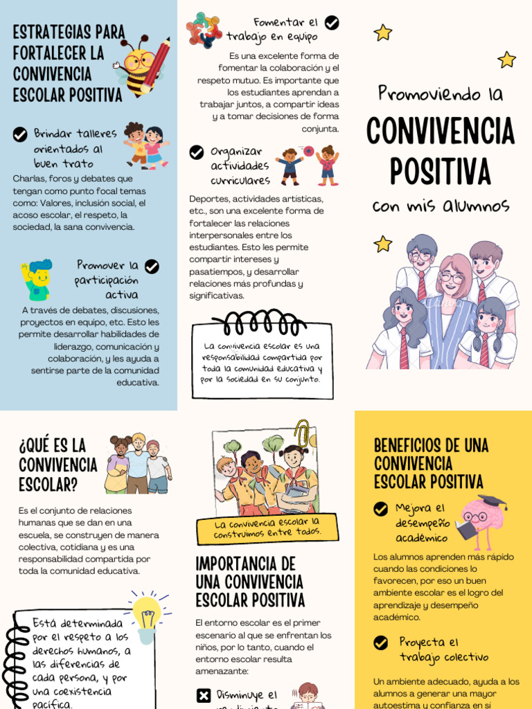Triptico - Convivencia positiva | PDF | Inclusión (Educación) | Cognición