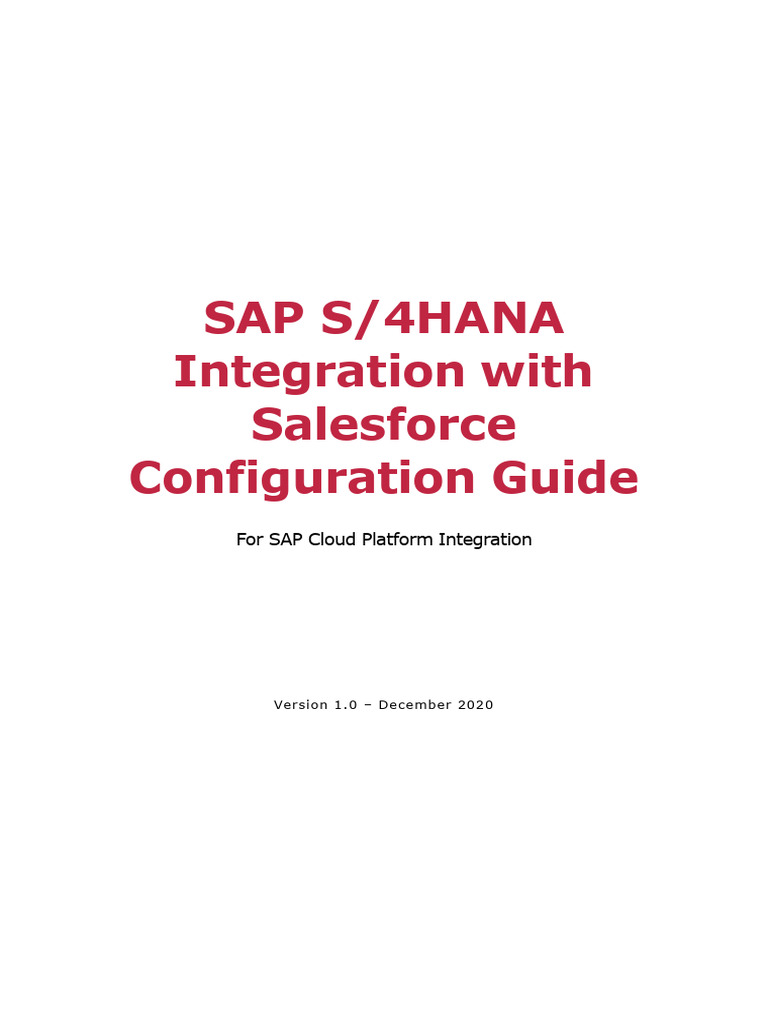 S4HANA Integration With Salesforce Configuration Guide | PDF | Cloud ...