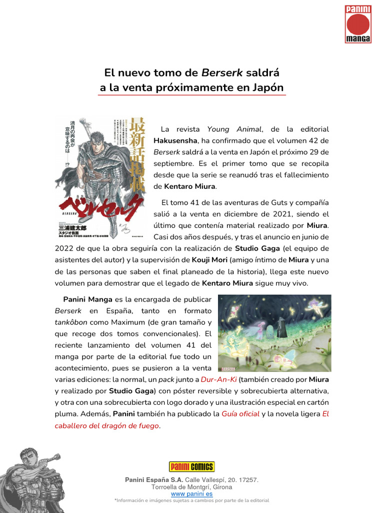 Ndp Berserk 42 Japon | PDF