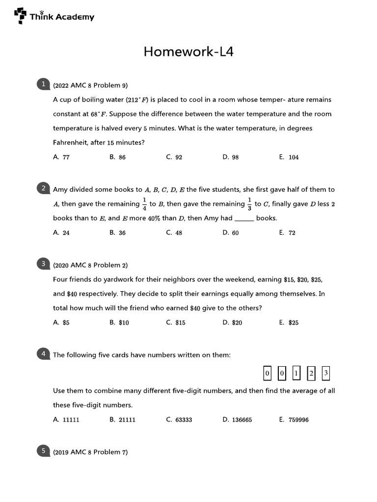 Homework L4 (学生版) | PDF